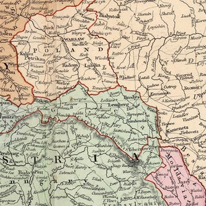 1887 Map of Europe - Etsy