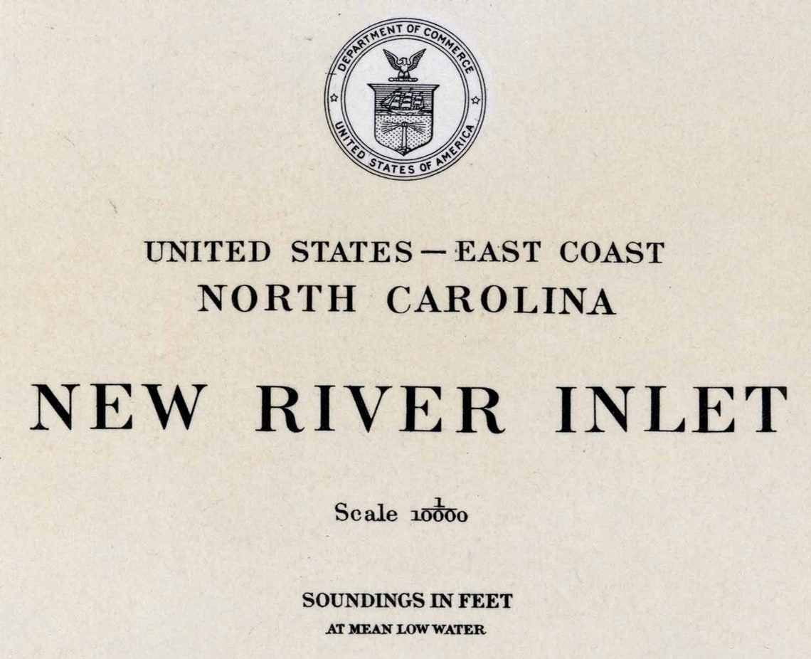 1932 Nautical Map of New River Inlet North Carolina - Etsy