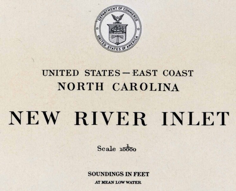 1932 Nautical Map of New River Inlet North Carolina - Etsy