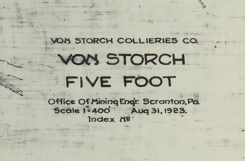 1923 Map of Von Storch Coal Mine Scranton Pennsylvania - Etsy