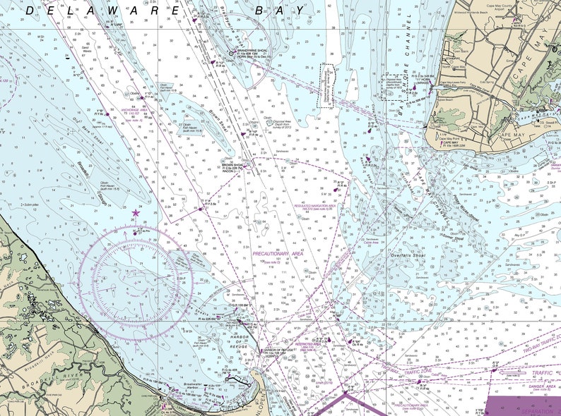 2018 Nautical Chart of the Delaware Bay - Etsy
