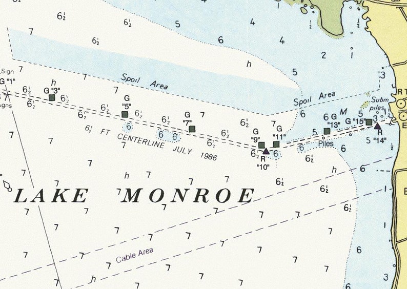 1998 Map of Lake Monroe Sanford Florida - Etsy