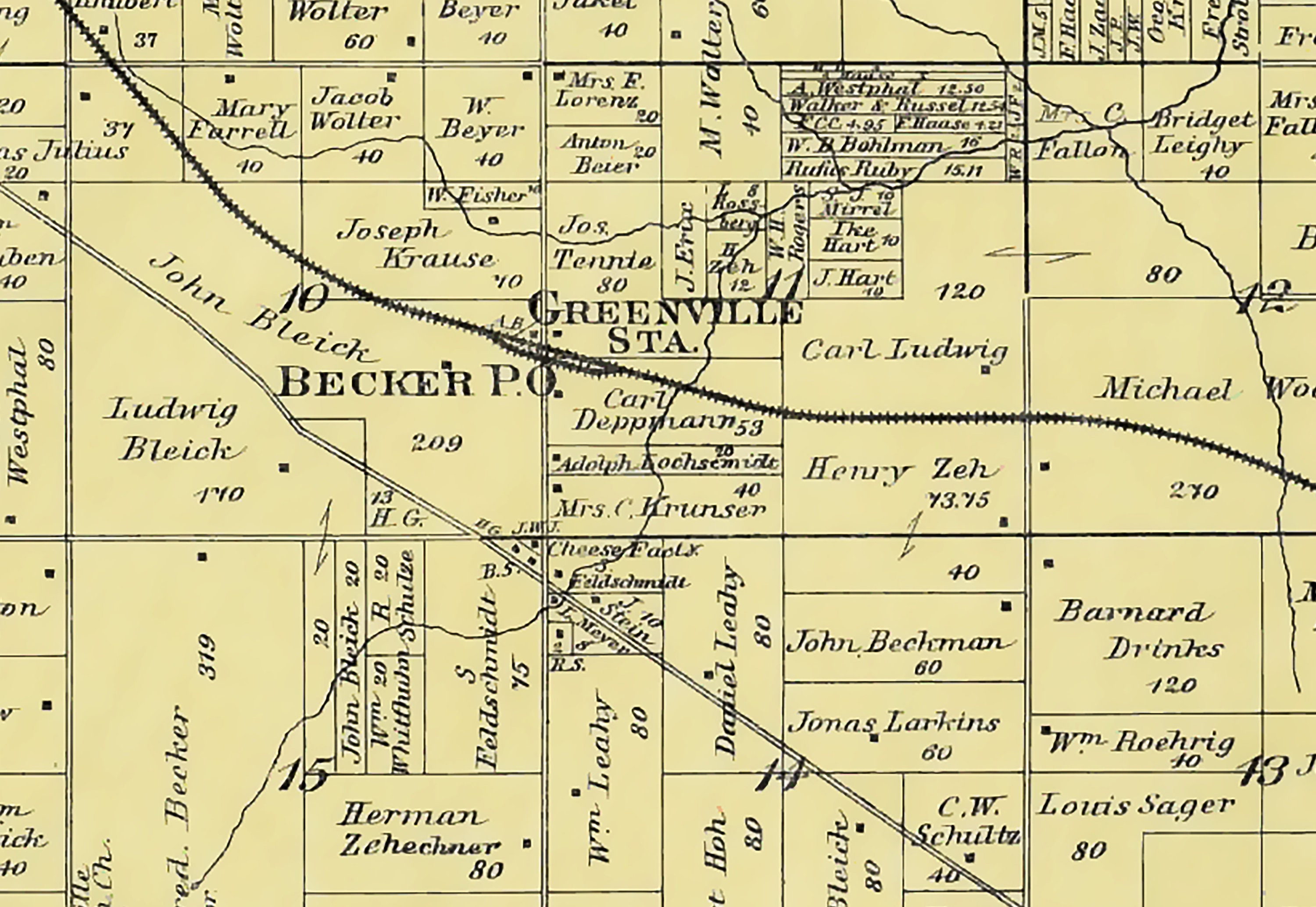 1889 Map of Greenville Township Outagamie County Wisconsin - Etsy