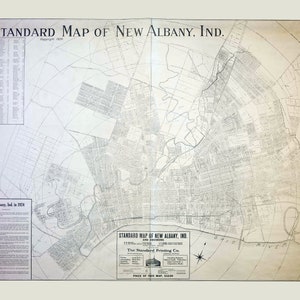 1924 Map of New Albany Indiana - Etsy