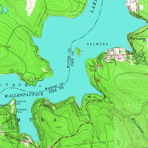 1968 Map of Lake Wallenpaupack Pennsylvania - Etsy
