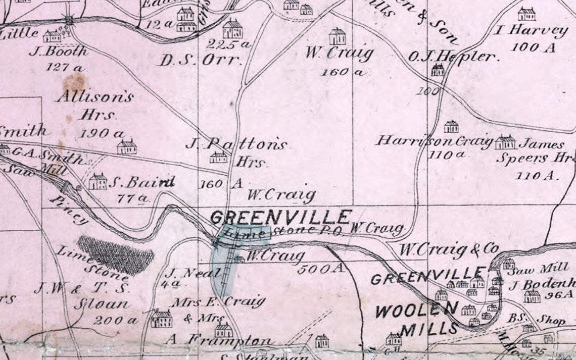 1877 Map of Limestone Township Clarion County Pennsylvania Oil Wells ...