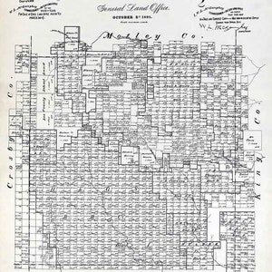 1891 Farm Line Map of Dickens County Texas - Etsy