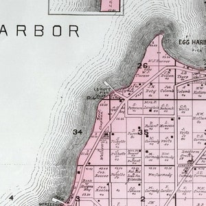 1899 Map of Egg Harbor Township Door County Wisconsin - Etsy
