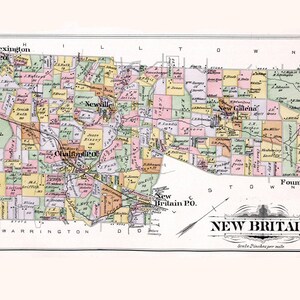 1891 Map of New Britain and Chalfont Pennsylvania - Etsy