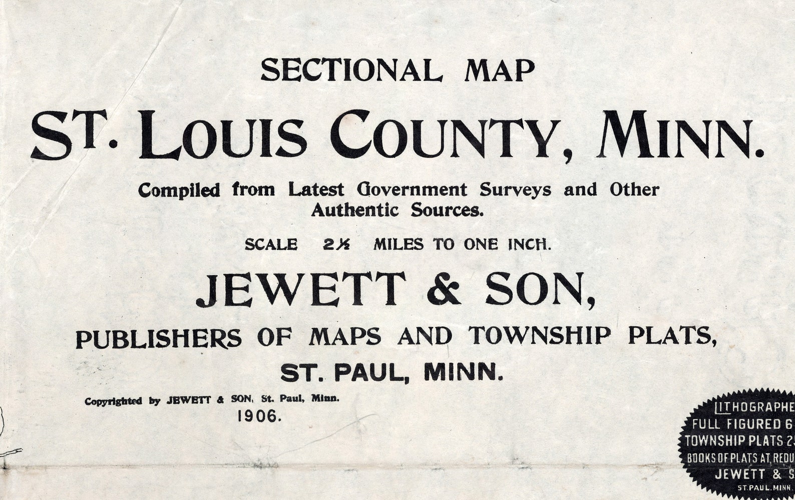 1906 Map of St Louis County Minnesota - Etsy