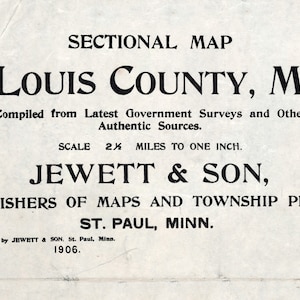 1906 Map of St Louis County Minnesota - Etsy