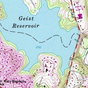 1999 Map of Geist Reservoir Delaware County Pennsylvania - Etsy