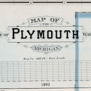 1893 Map of Plymouth Wayne County Michigan - Etsy