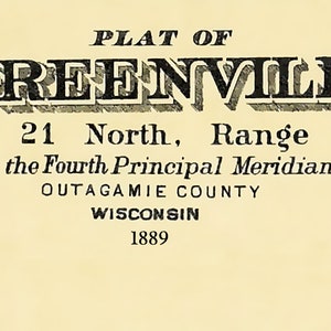 1889 Map of Greenville Township Outagamie County Wisconsin - Etsy