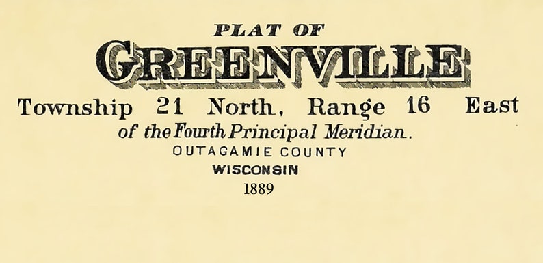 1889 Map of Greenville Township Outagamie County Wisconsin - Etsy