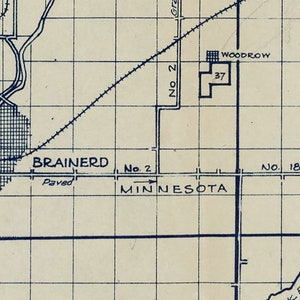 1923 Map of Crow Wing County Minnesota Showing Lakes and Mines - Etsy