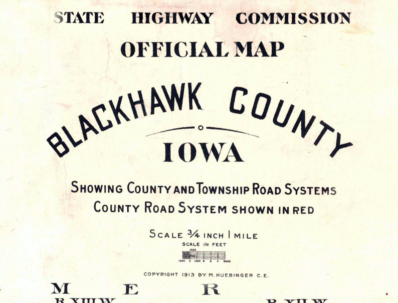 1913 Map of Blackhawk County Iowa - Etsy