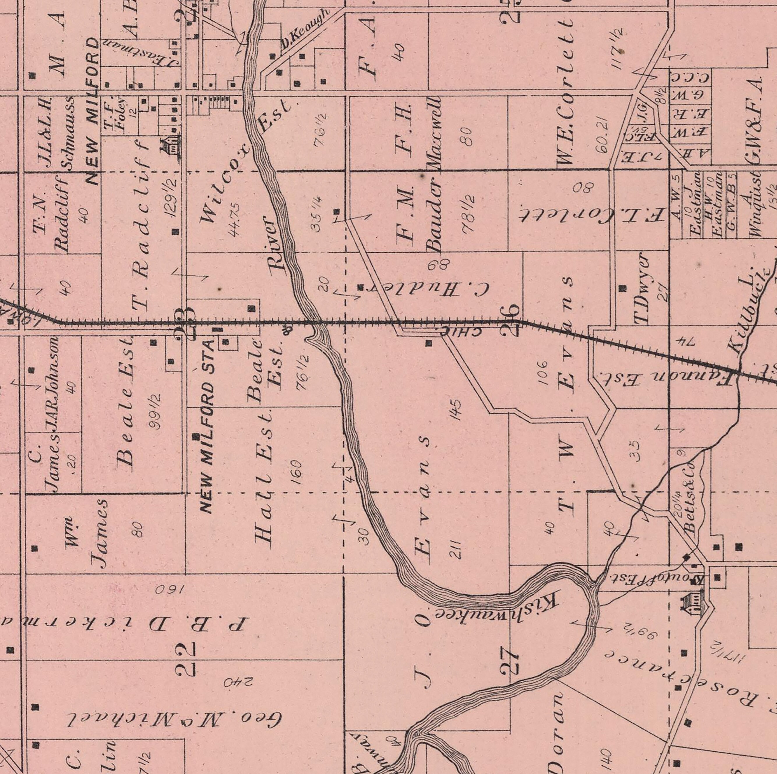 1886 Map of New Milford Township Winnebago County Illinois - Etsy