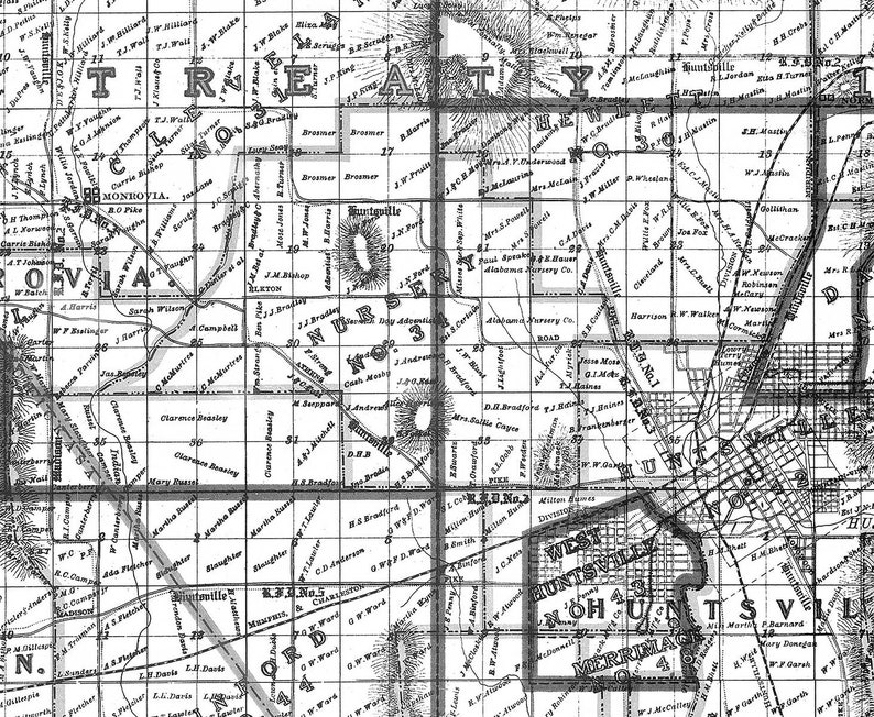 1909 Map of Madison County Alabama - Etsy