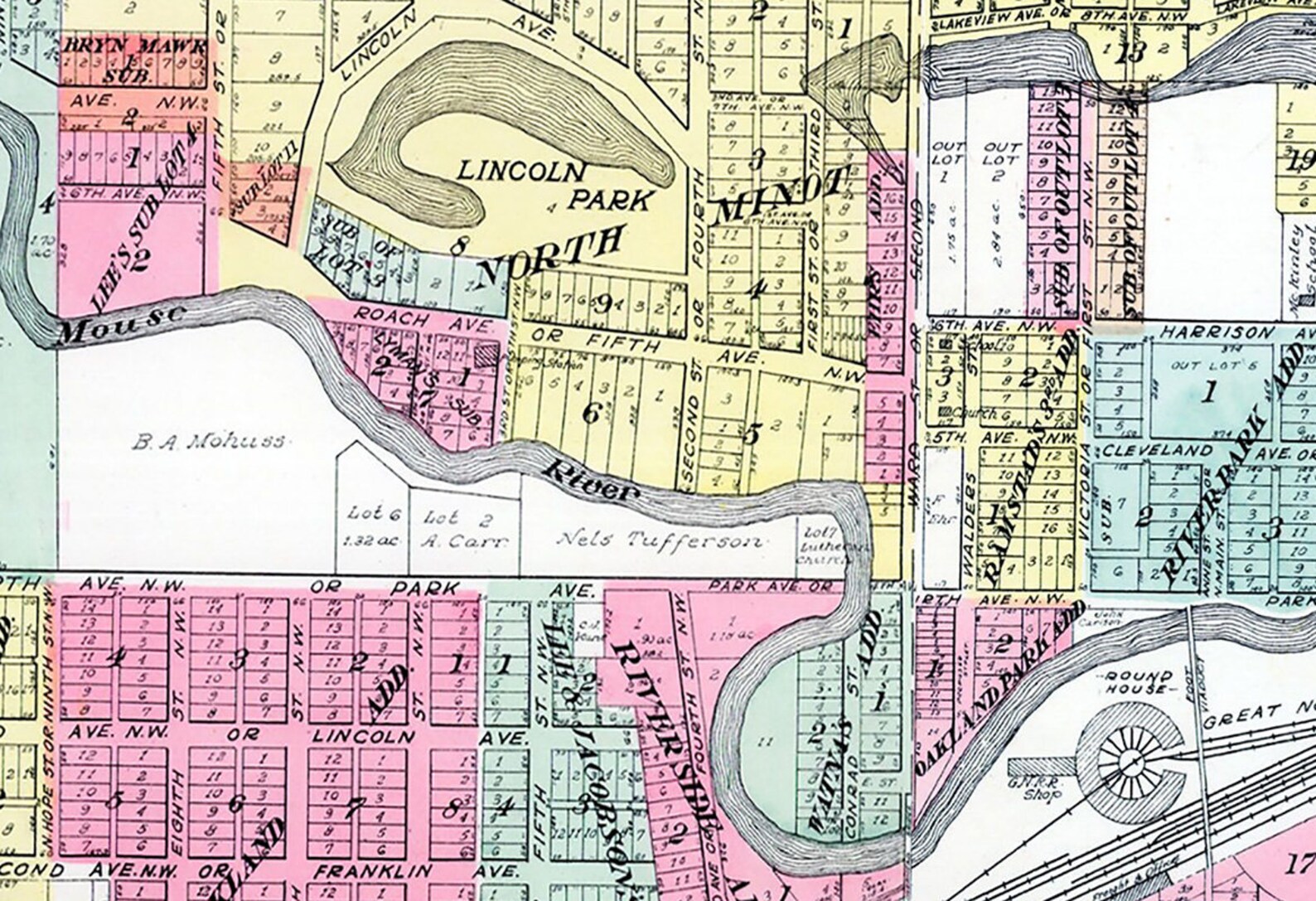 1915 Map of Minot Ward County North Dakota - Etsy