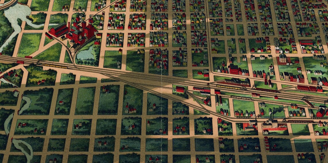 1898 Panoramic Map of Sandusky Ohio | Etsy