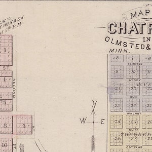1874 Map of Caledonia & Chatfield Minnesota - Etsy