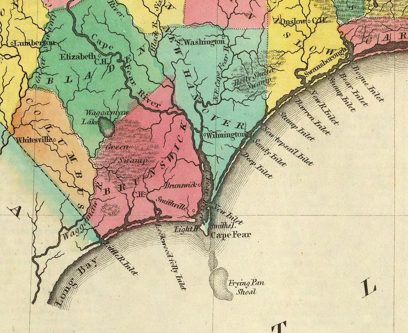1822 Map of North Carolina - Etsy