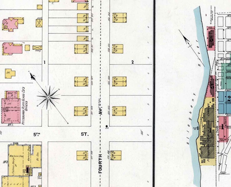 1899 Town Map of Ford City Armstrong County Pennsylvania - Etsy