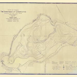 1925 Map of Adam Lake Lagrange County Indiana - Etsy