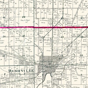 1919 Farm Line Map of Rush County Indiana - Etsy