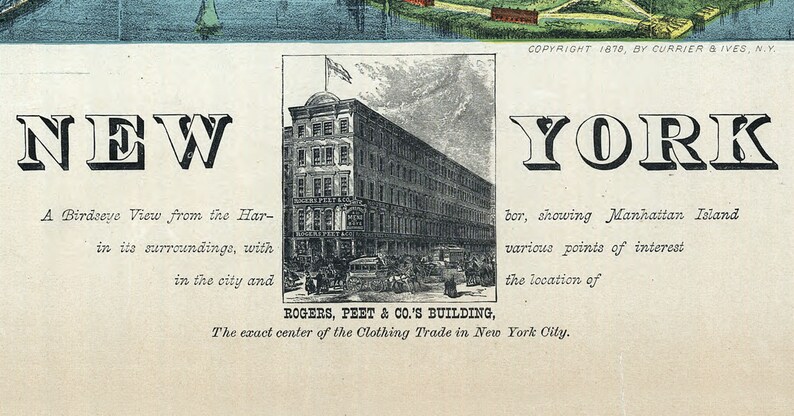 1879 Panoramic Map of New York City - Etsy