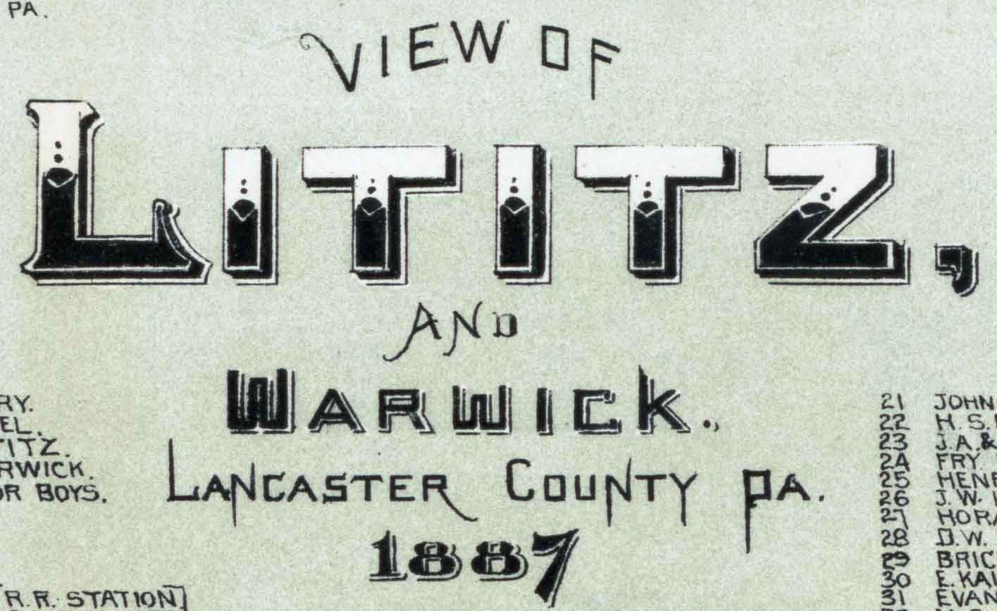1887 Panoramic Map of Lititz Warwick Lancaster County - Etsy