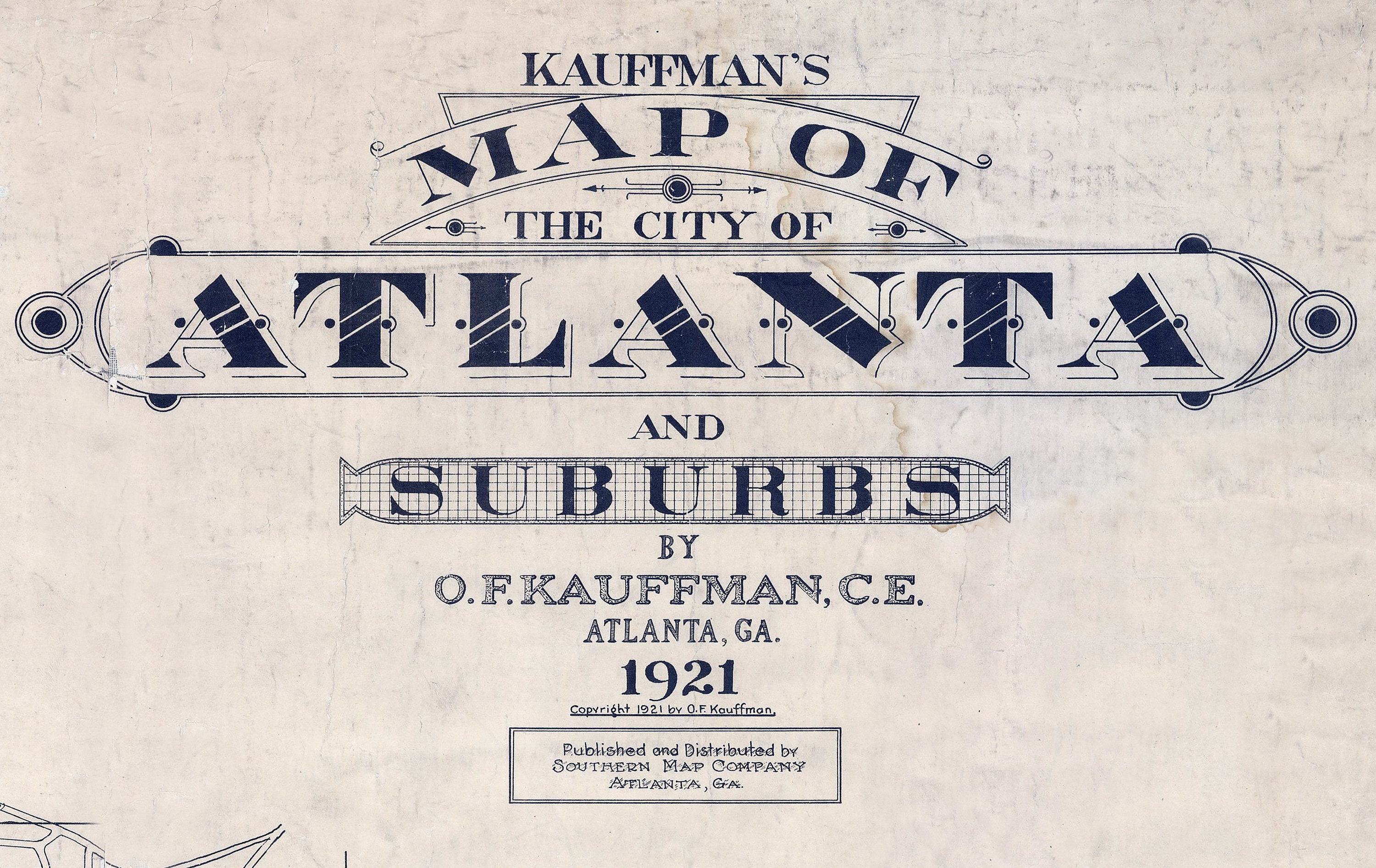 1921 Map of Atlanta Georgia - Etsy