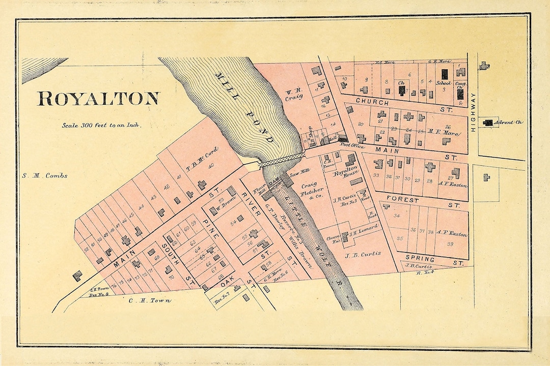 1889 Town Map of Royalton Waupaca County Wisconsin - Etsy