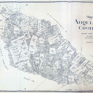1899 Farm Line Map of Angelina County Texas - Etsy