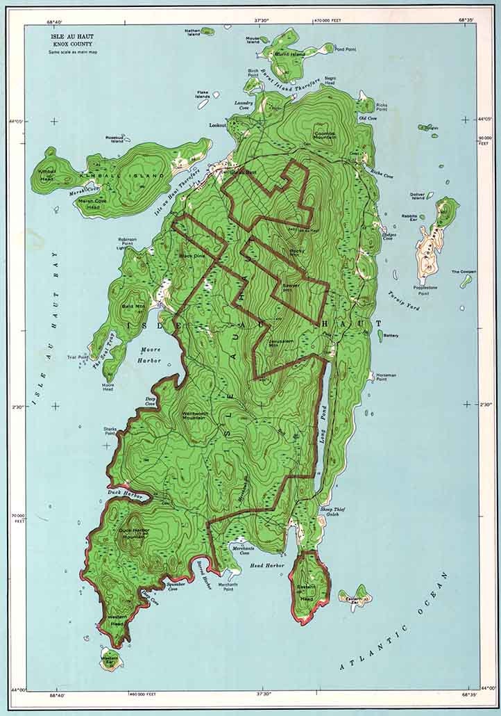 1956 Topo Map of Acadia National Park Hancock County Maine - Etsy