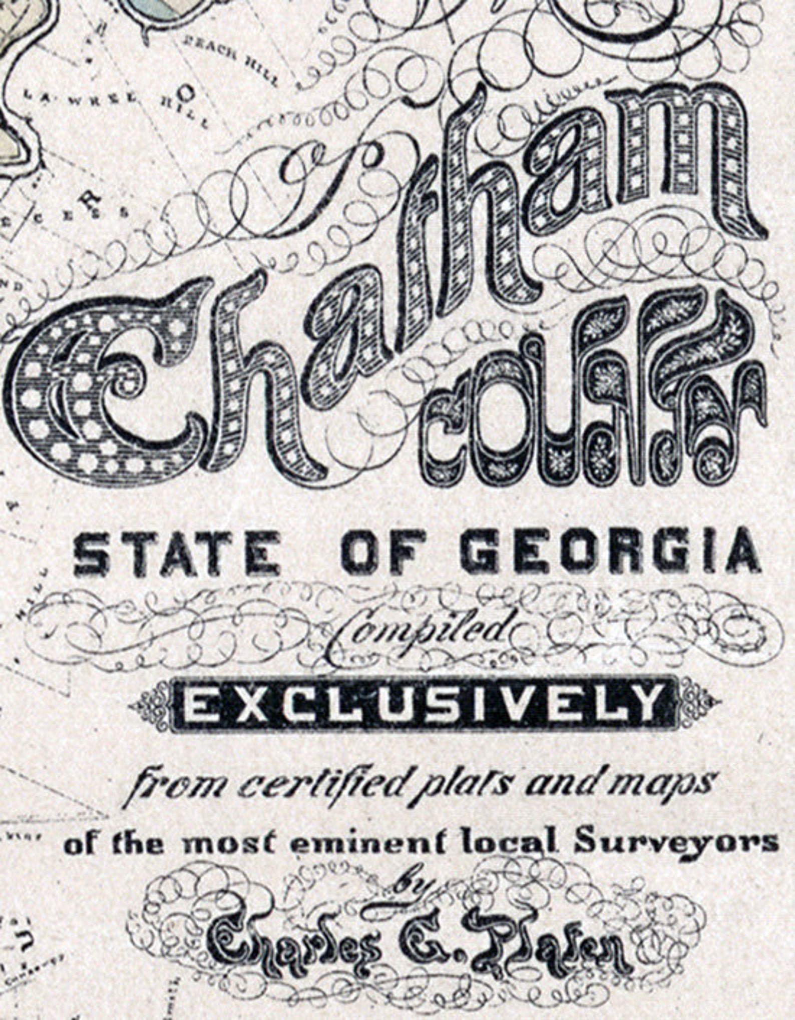 1875 Map of Chatham County Georgia Savannah Reproduction - Etsy