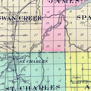 1916 Map of Saginaw County Michigan - Etsy