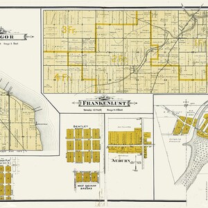 1896 Map of Bangor Township Bay County Michigan Frankenlust - Etsy