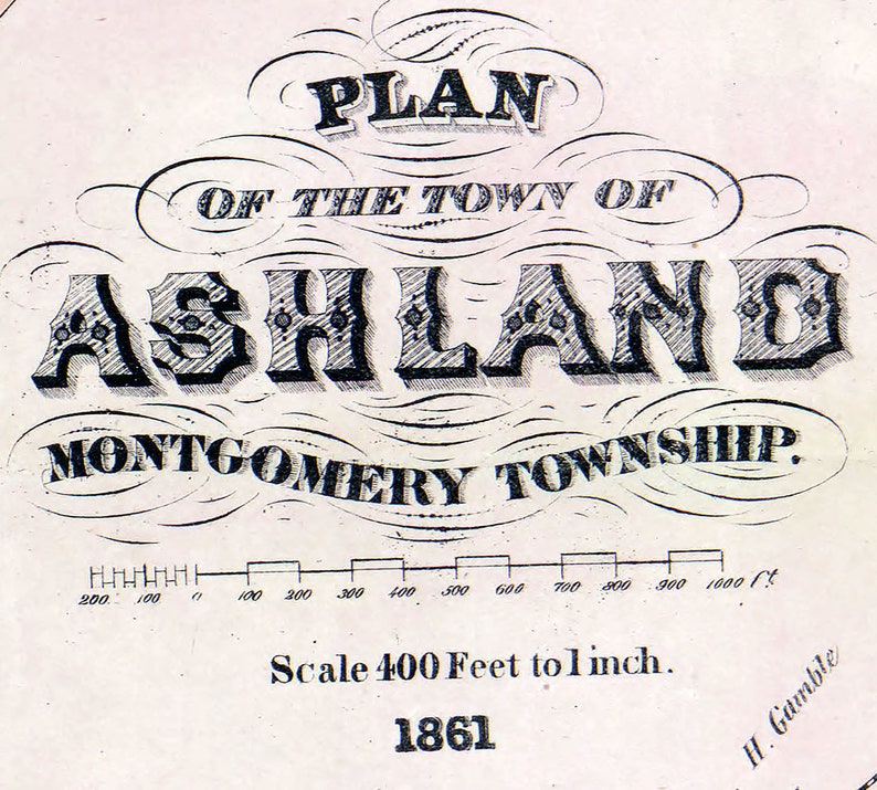 1861 Town Map of Ashland Ohio - Etsy