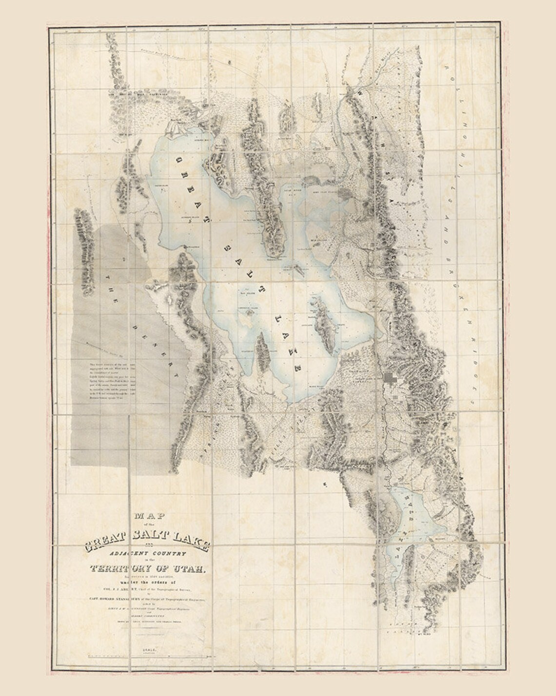 1852 Map of the Great Salt Lake Utah - Etsy