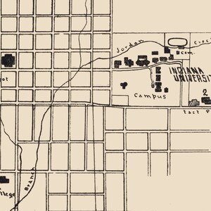 1907 Town Map of Bloomington Monroe County Indiana - Etsy