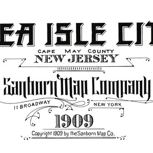 1909 Town Map of Sea Isle City New Jersey - Etsy