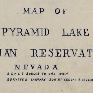 1865 Map of Pyramid Lake Indian Reservation Nevada - Etsy