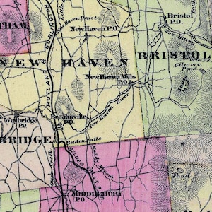 1876 Map of Addison County Vermont - Etsy