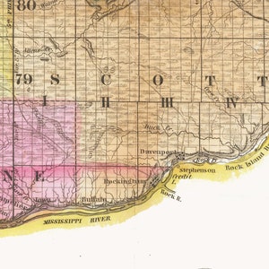 1840 Map of Iowa - Etsy
