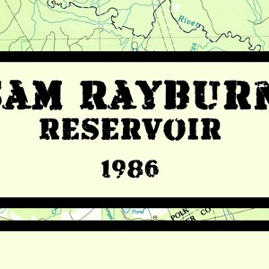 1986 Map of Sam Rayburn Reservoir Texas - Etsy