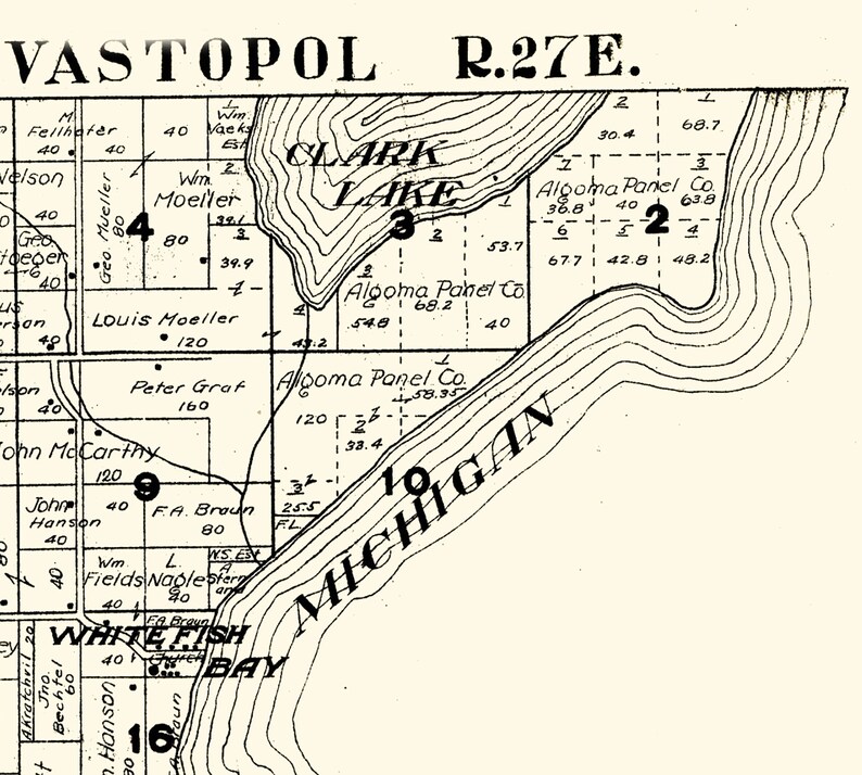 1917 Map of Sevastopol Township Door County Wisconsin | Etsy