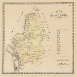 1864 Map of Conestoga Township Lancaster County Pennsylvania - Etsy