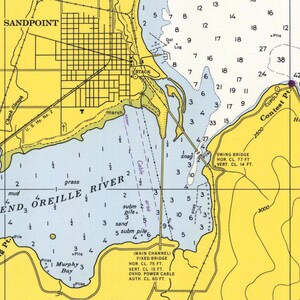 1965 Nautical Chart of Lake Pend Oreille Idaho - Etsy